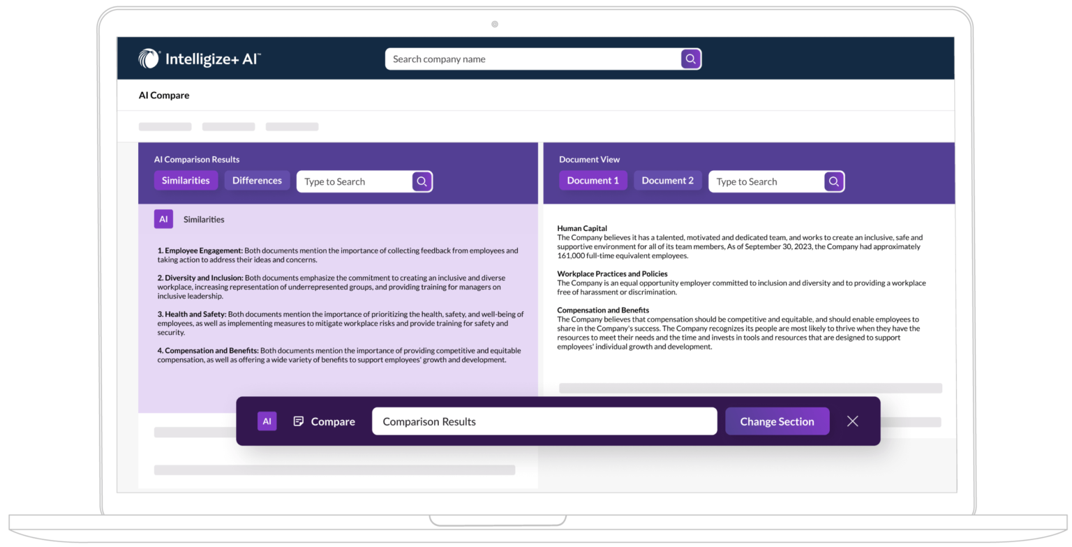 SEC Filings Research platform, now with AI features | Intelligize