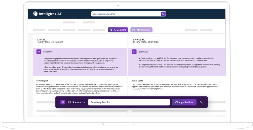 SEC Filings Research platform, now with AI features | Intelligize