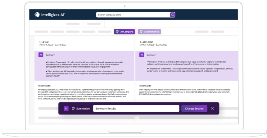 SEC Filings Research platform, now with AI features | Intelligize